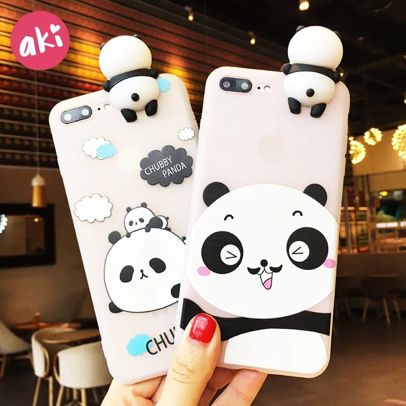 Aliexpress.com : Buy AKI 3D Cute Panda Cases for iPhone 7 8 Plus Case ...