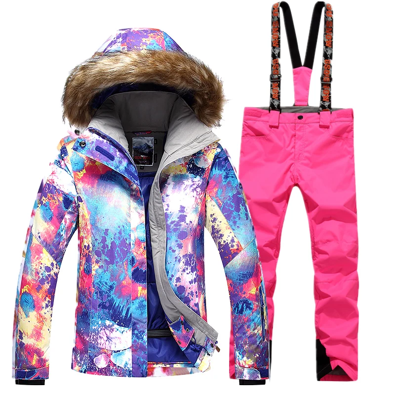 GSOU SNOW Winter Ski Suit Women Waterproof 10K Warm Snowboarding Suits ...