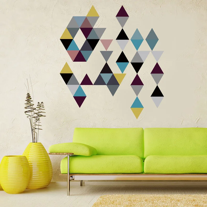 Aliexpress.com : Buy 45pcs Mixed Triangles Shape Wall Stickers For Home ...