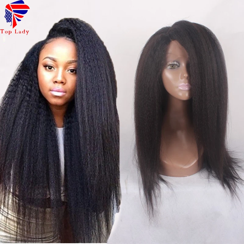 7A Virgin Brazilian Yaki Full Lace Wig Glueless Full Lace Wigs Human ...