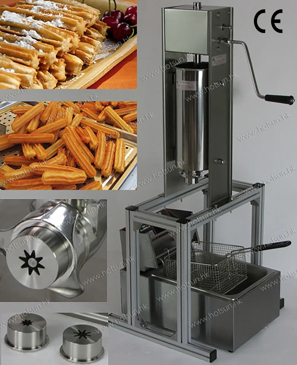 2 in 1 5L Manual Spainish Churros Machine Maker with Support + 6L 110v ...