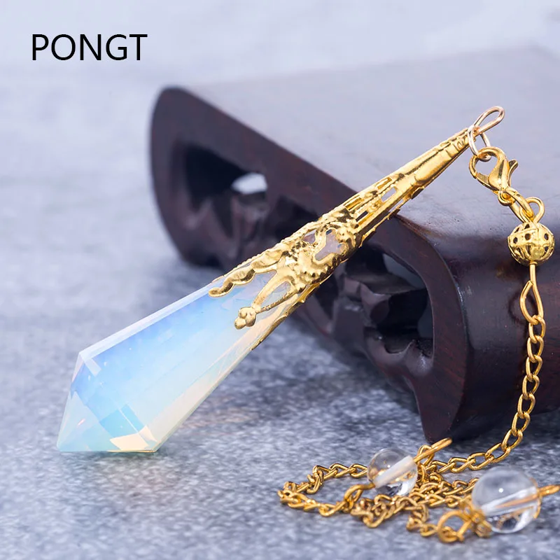 High quality Natural stone pendulum for dowsing quartz Opalite opal ...