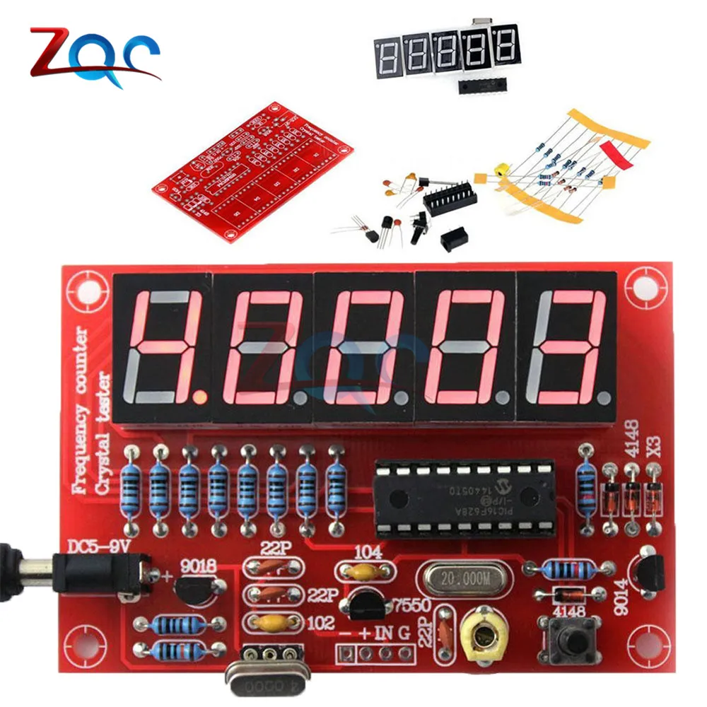 1hz-50mhz Crystal Oscillator Frequency Counter Tester Diy Kit 5 Digits ...