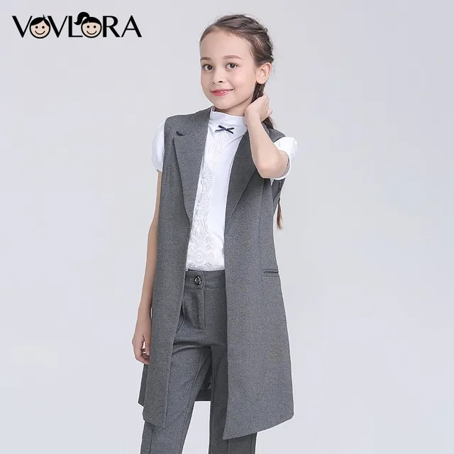 Aliexpress.com : Buy Girls School Vest Slim Formal V Neck Kids Vest ...