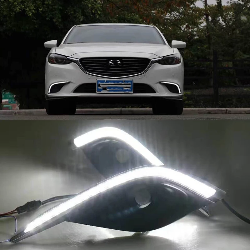 Lâmpada diurna para mazda 6 2016 2017 2018, 2 peças, luz led drl de ...