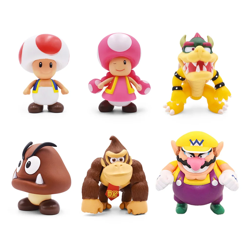 Super Mario PVC 8-15cm Figures Toys Mario Bros Bowser Luigi Koopa Yoshi ...