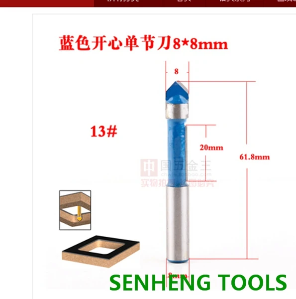 Ponteira de corte tipo v 8x8mm, ferramenta para trabalhar em madeira ...