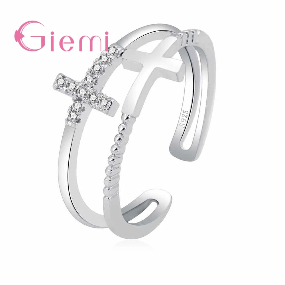 New Style Double Cross Design Fashion Jewelry Rings For Women/men 925 ...