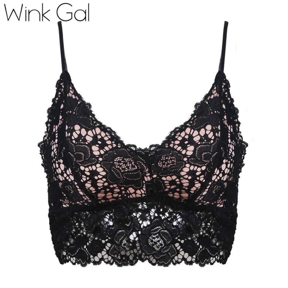 WinkGal Floral Lace Women Bra Wireless Underwear Sexy Lingerie Soft ...