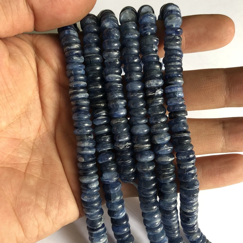 Wholesale 1string Of 15.5“ Natural Blue Kyanite Beads 4x7mm Roundel Spacer Beads, Gem Stone ...