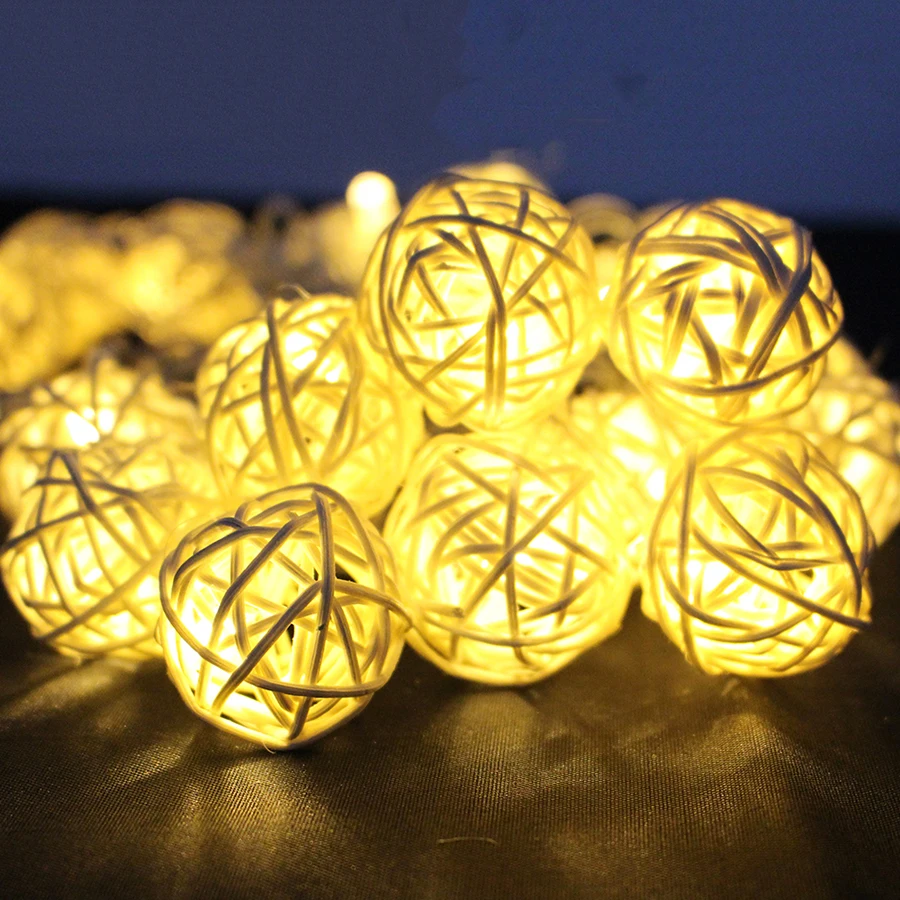 8 Modes 10M 38LED 7 Color Lantern Rattan Ball Fairy LED String Light ...
