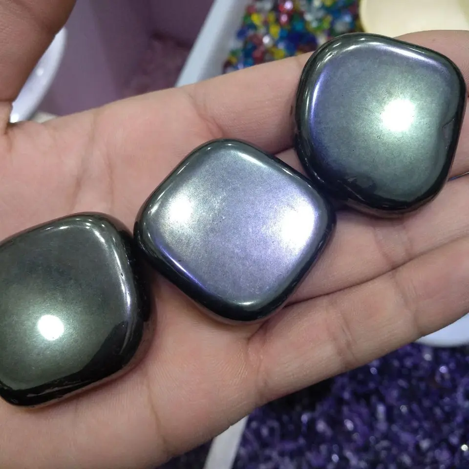 3pcs Black Lodestone Magnetite Tumbled Stone Wicca, Message Reiki ...