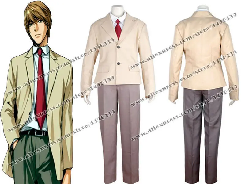 Death Note Light Yagami Cosplay Escola Suit Uniform Halloween ...