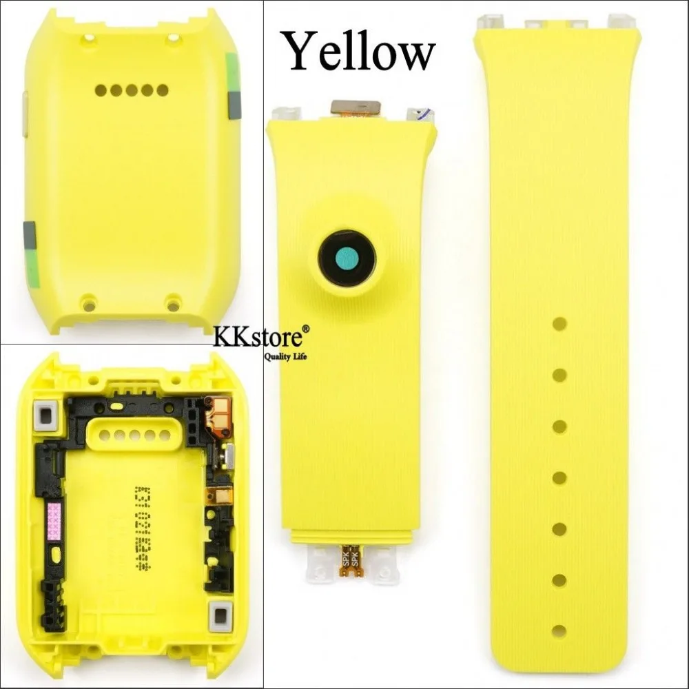Желтый чехол для задней крышки корпуса, задняя крышка для батареи+ силиконовый ремешок для ...