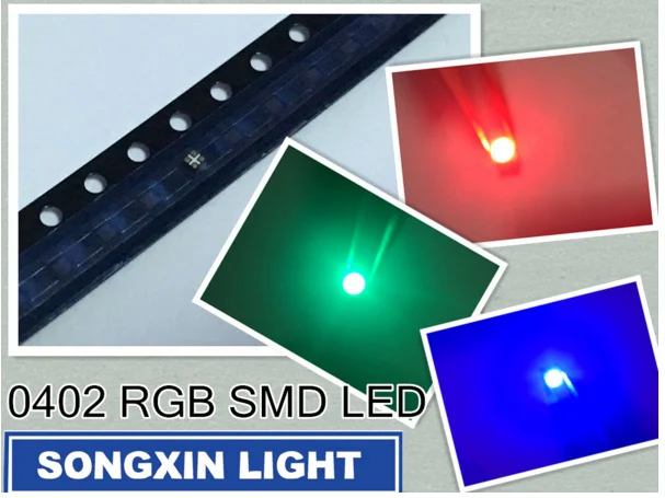 50pcs Lot Everlight Smd Led 0402 Rgb Full Color 0402 Red Green Blue