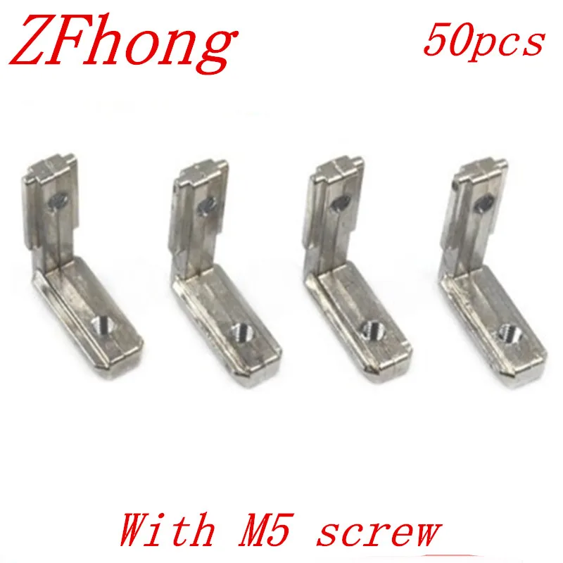 50pcs T Slot L Shape 2020 Aluminum Profile Interior Corner Connector ...