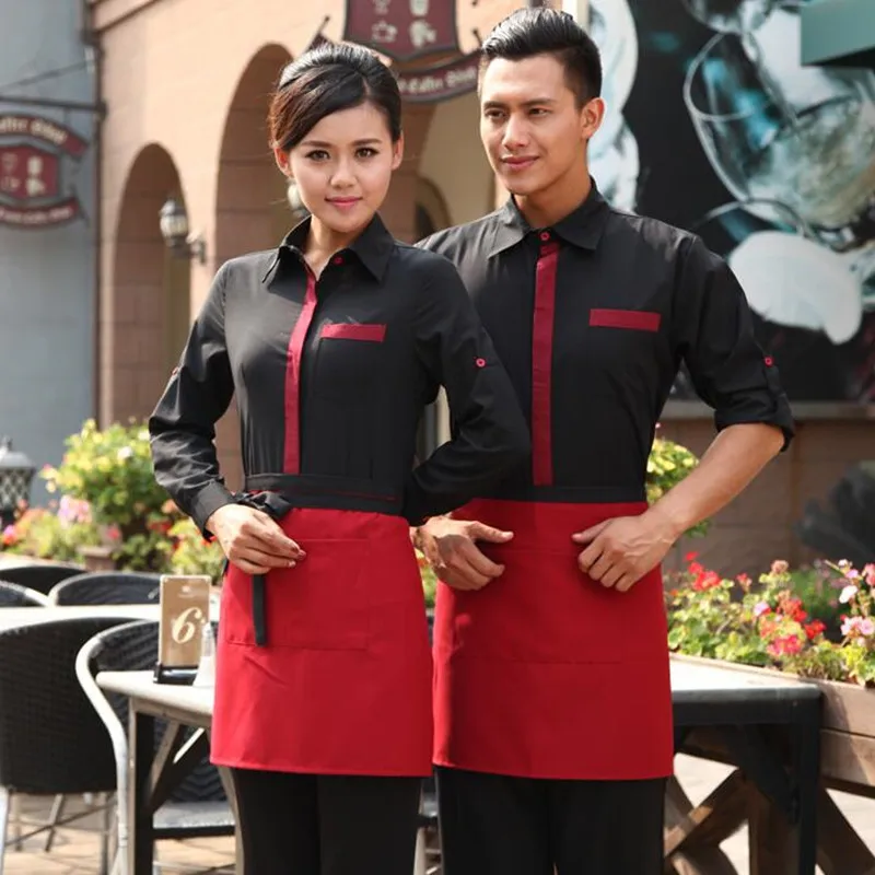 Hotel-Waitress-Work-Clothes-Long-Sleeves-Autumn-Winter-Women-Restaurant ...