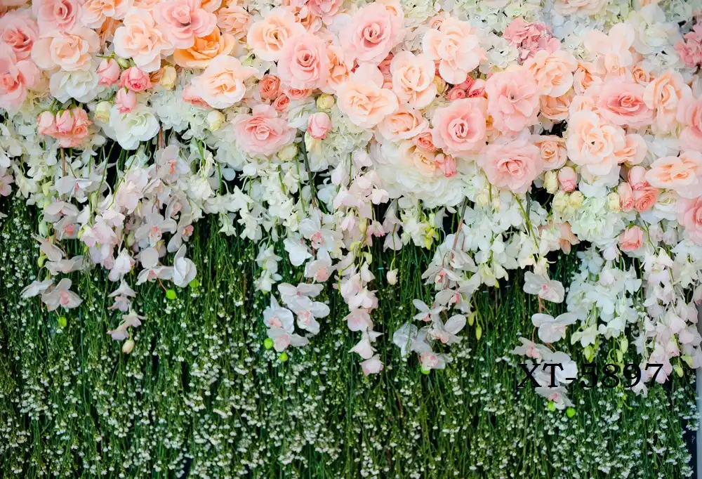 Bridal Shower Wedding Floral Wall Backdrop Flowers Curtain Dessert ...