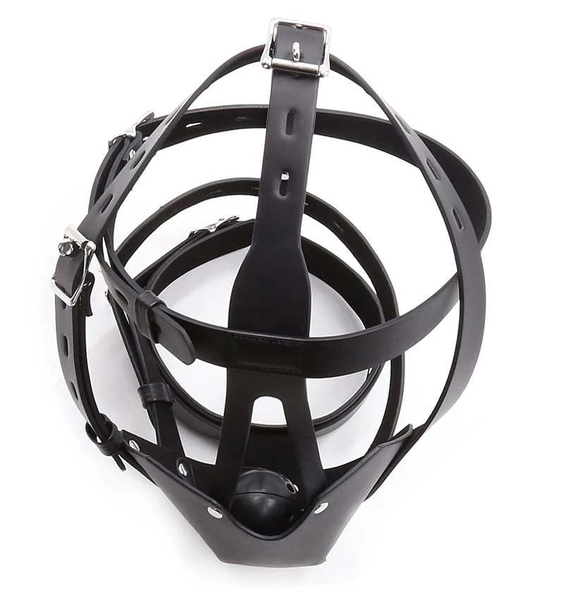 Hospital Style Head Harness Muzzle Restraints ,Mouth Gag &Collar Hood ...