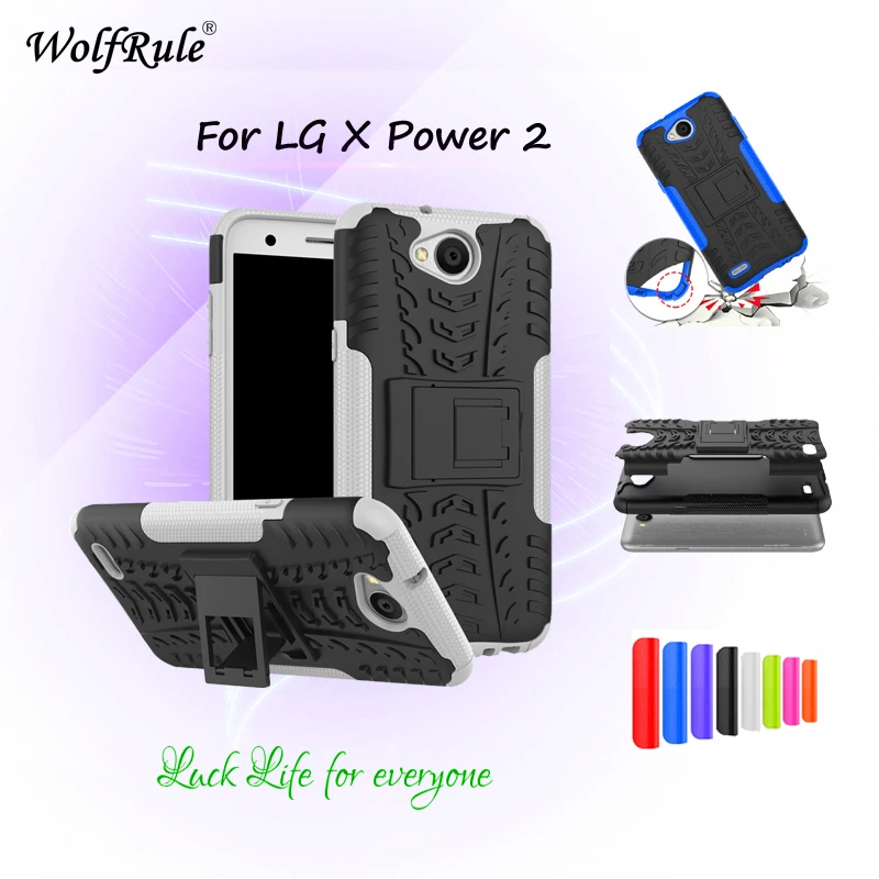 For Cover LG X Power 2 Case WolfRule TPU & PC Holder Armor Protective ...
