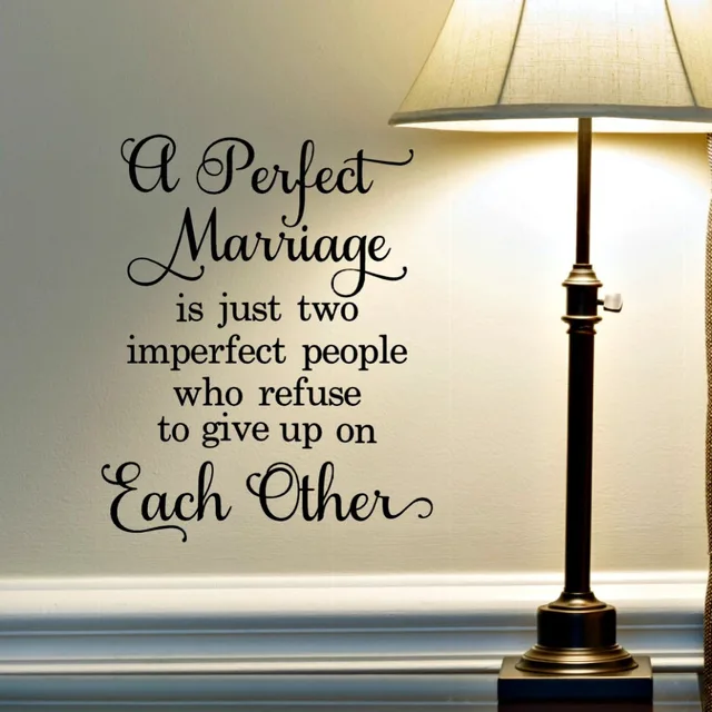 Perfect Marriage Lettering Wall Stickers Love Quotes Wall Decals For