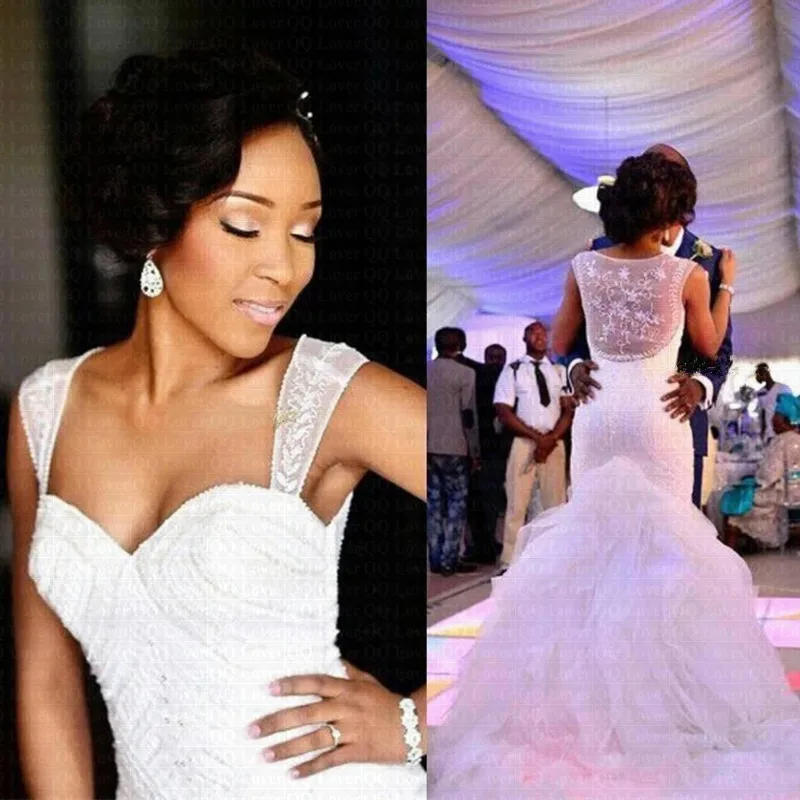 Robe de mariée de style sirène, tenue de mariage de luxe, style arabe, photos réelles, 2022 ...