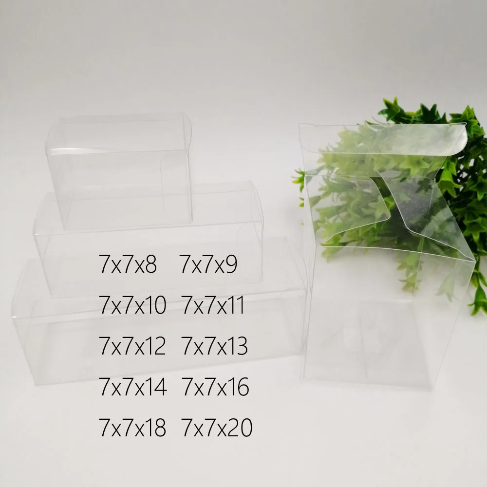 50pcs 7x7xH Pvc Plastic Box Storage Transparent Boxes Jewelry Gift Box ...