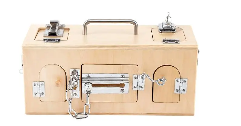 Montessori-materials-wooden-lock-and-unlocking-box-teaching-aids ...