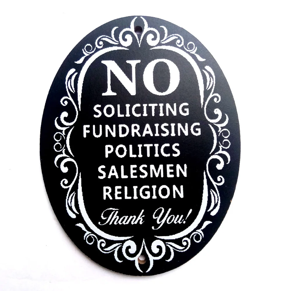 Funny Laser Engraved No Soliciting Romark style Oval Wooden Sign Home ...