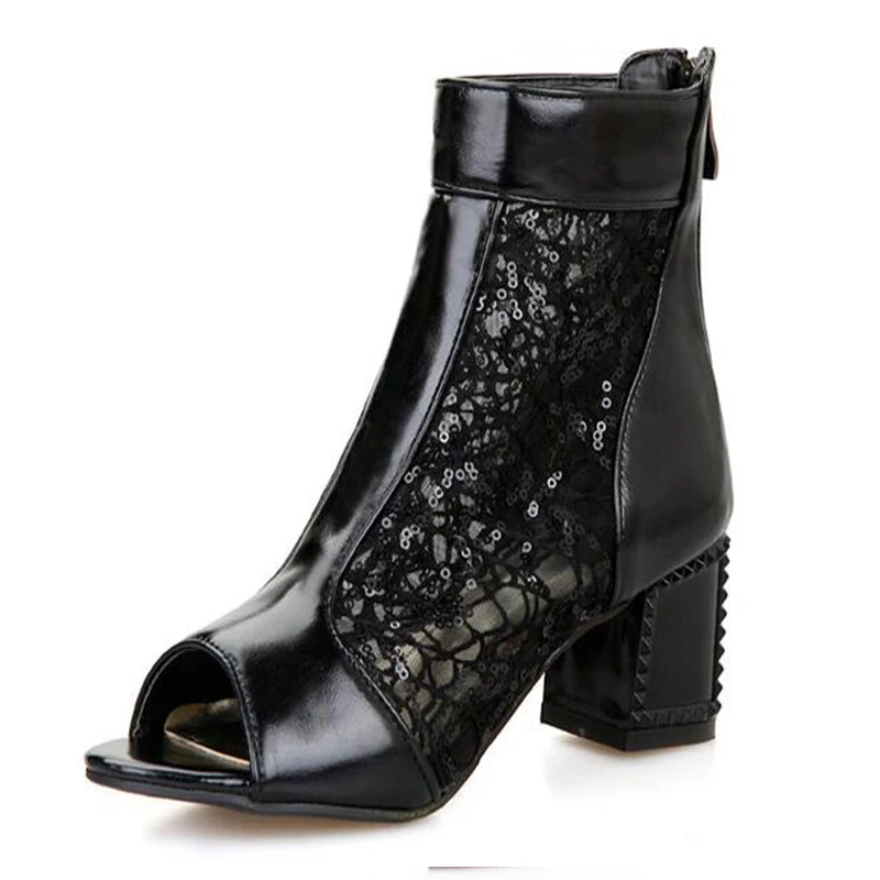 Summer-Open-Toe-Leather-Short-Boots-New-Arrival-Fashion-Casual-Women ...