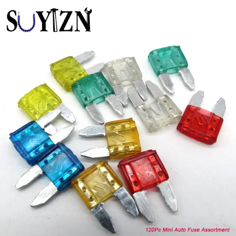 120PC Mini Blade Fuse Assortment Auto Car Motorcycle SUV FUSES Kit AMP ...