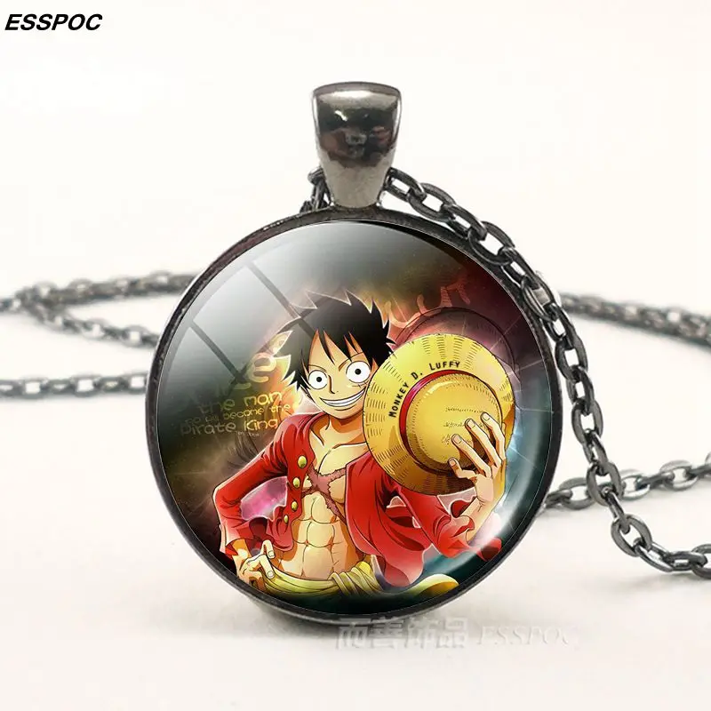 One Piece Anime Glass Pendant Cabochon Necklace | One piece Merchandise ...