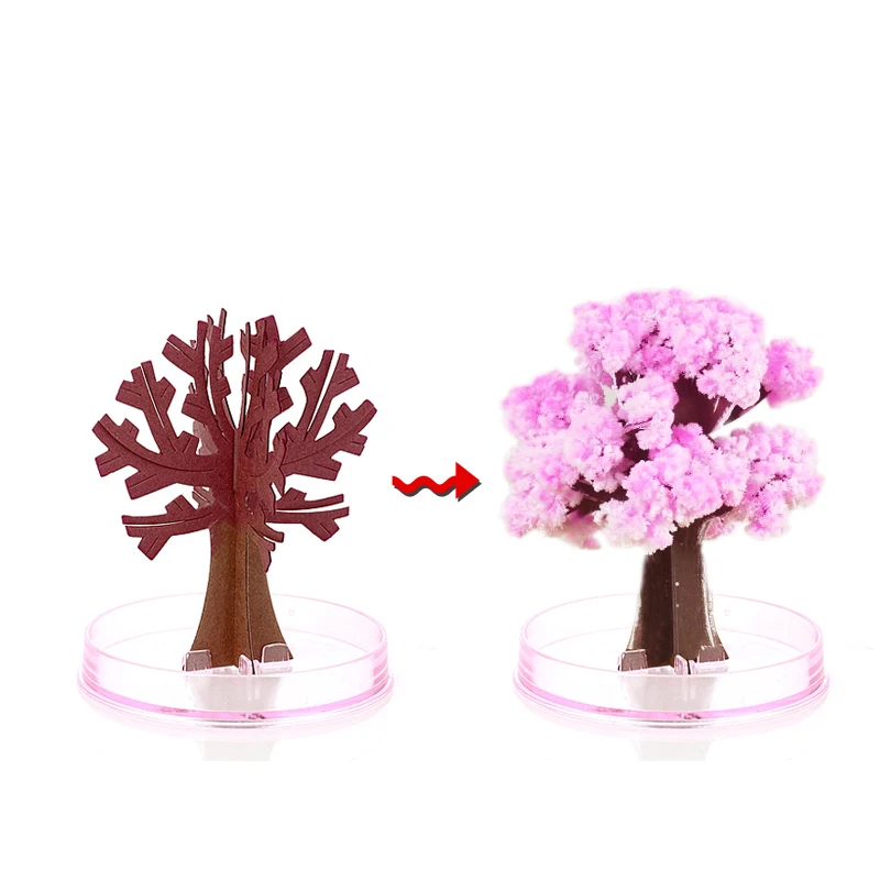 Mini Magic Artificial Sakura Trees Decorative Growing Diy Paper Tree ...