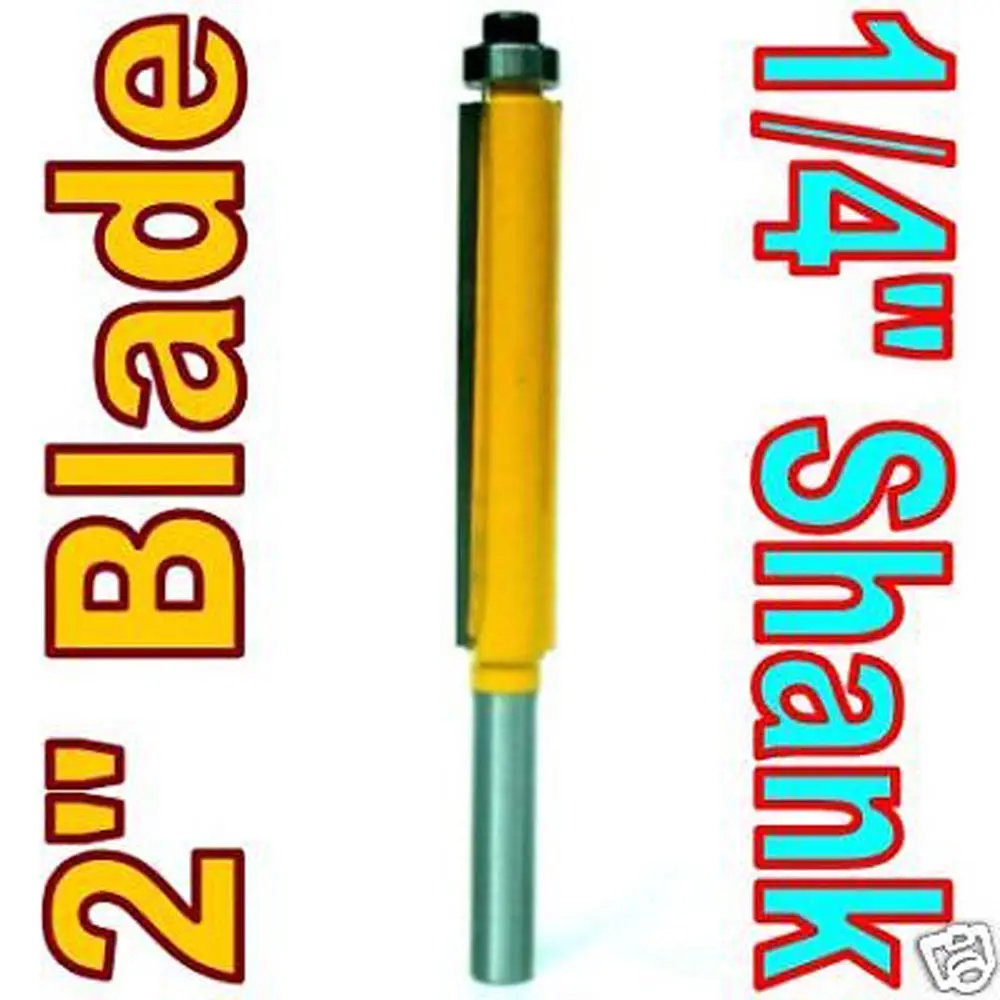 1 Pcs 1 4 Shank 2 Blade Extra Long Flush Trim Router Bit 3 8 W X 2 H