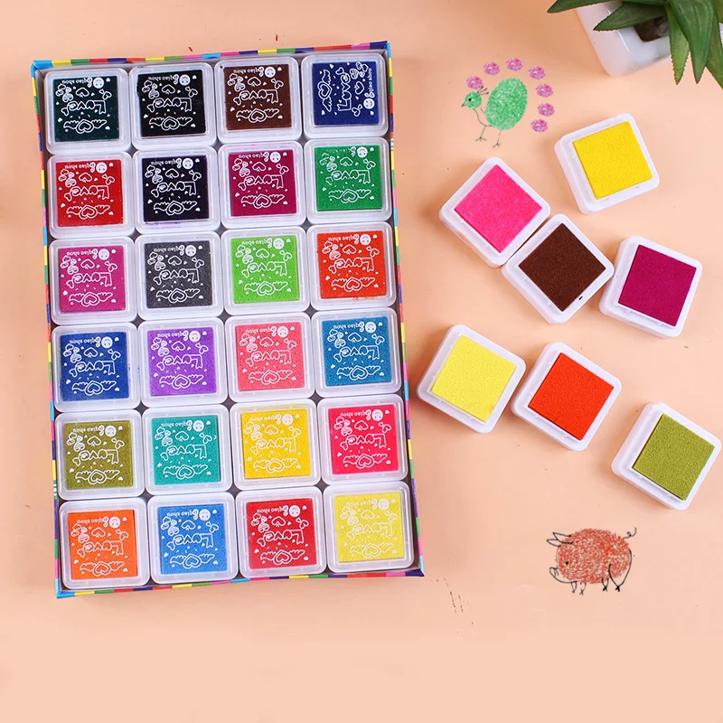 36 Colors Stamp Ink Pad Kids Children DIY Colorful Craft Ink Pad ...