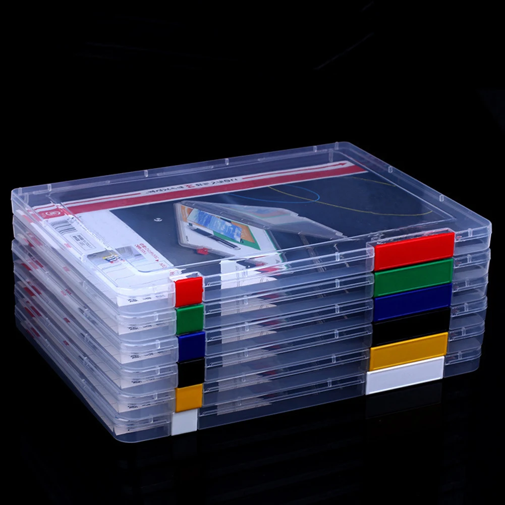 Plastic A4 Clear File Tranparent Storage Box Paper Organizers Document ...
