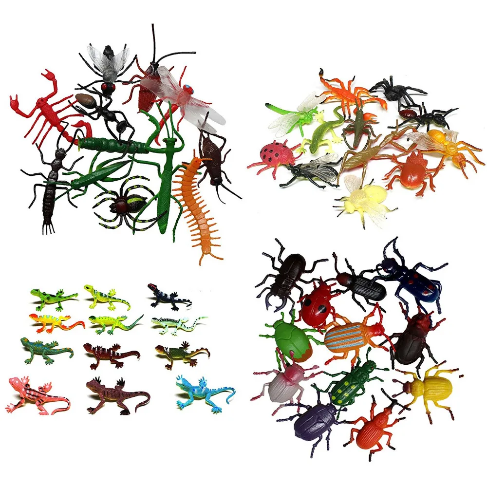 48pcs / set Emulational Insect Dragonfly Flies Spider Ant Cockroach ...