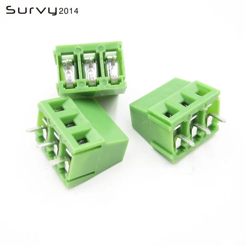 10pcs 5mm 3pins 3p 3 Pins Pcb Screw Terminal Block Connectors 300v 10a ...