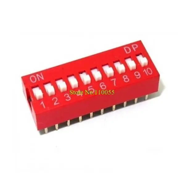 Interruptor DIP Switch de 10 posiciones, 100 Uds., 2,54mm, 2 filas, 20 pines|10 pcs|p p - AliExpress