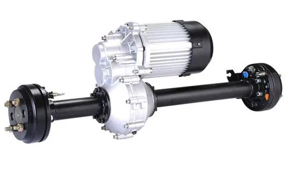 rear axle with hydraulic brake, Differential speed permanent magnet DC ...