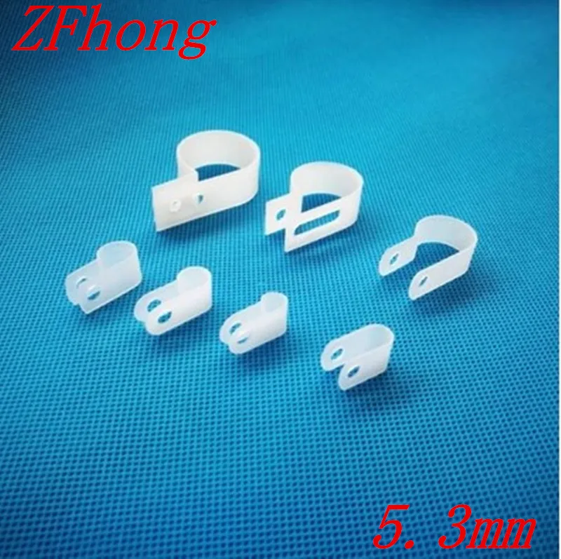 1000pcs 5.2mm 3/16 R-type Cable Clamp Nylon R Type Cable Clip Wire ...