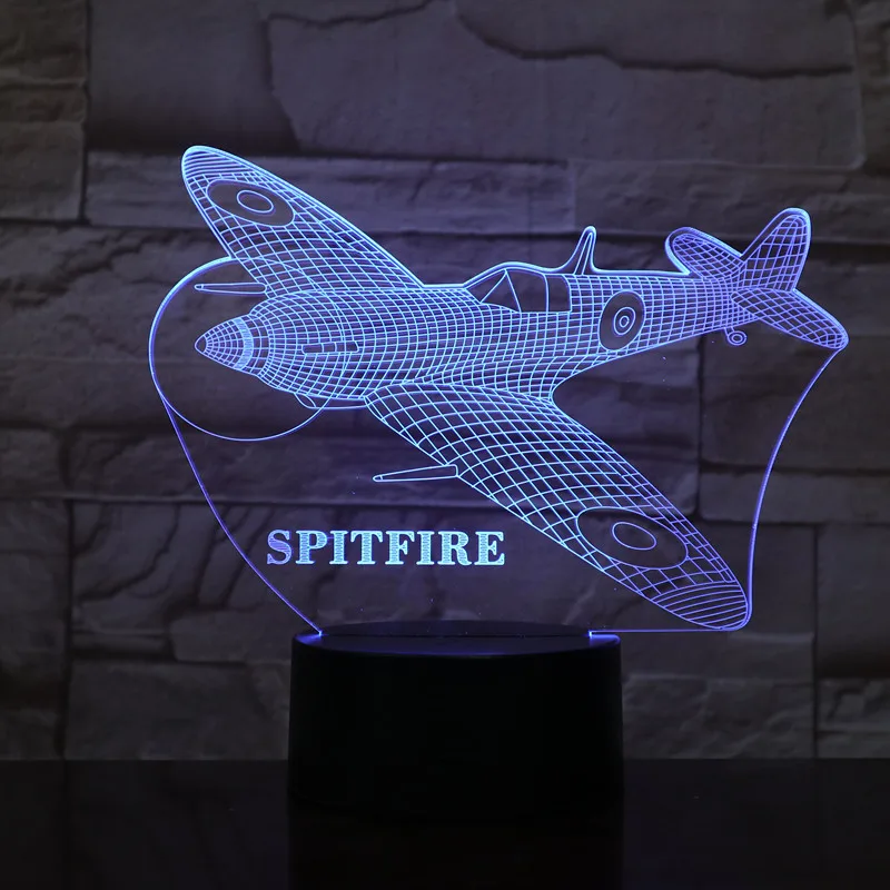 War-Plane-Fighter-aircraft-3d-Night-Lights-Multi-Colors-Military-Jet ...