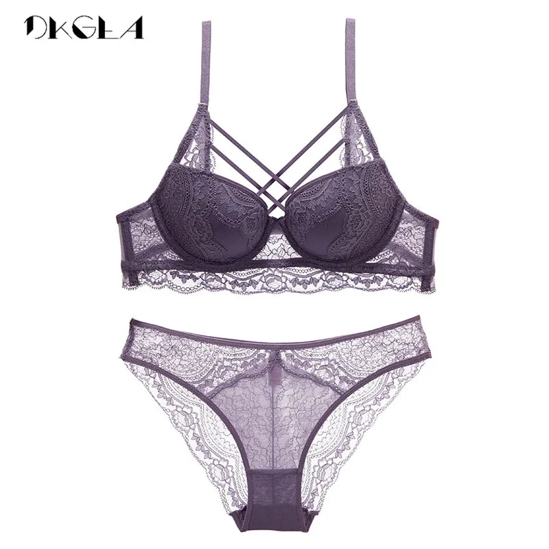 FREE SHIPPING Classic Bandage Black Bra Set Push Up Brassiere Thick ...