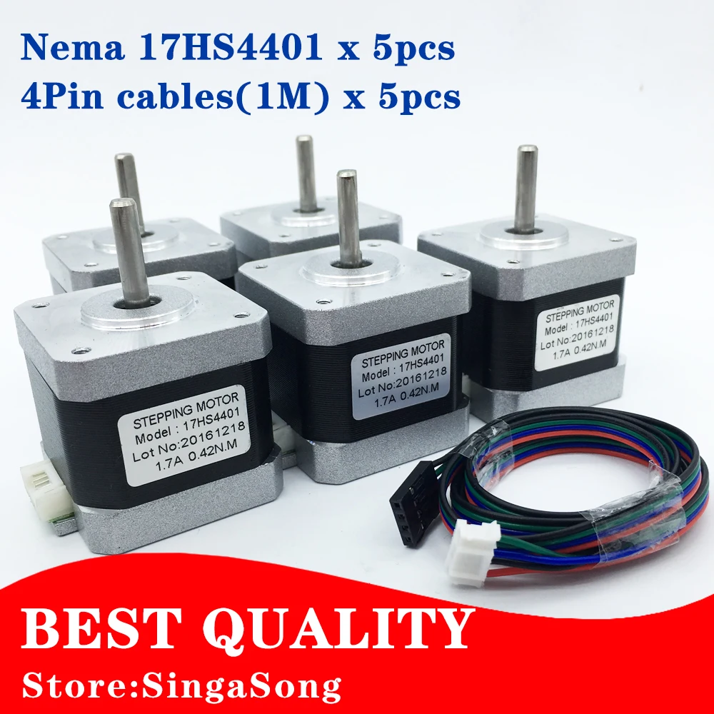 5pcs 4 lead Nema17 Stepper Motor 42 motor Nema 17 motor 42BYGH 40MM 1 ... 5pcs 4 lead Nema17 Stepper Motor 42 motor Nema 17 motor 42BYGH 40MM 1 ...