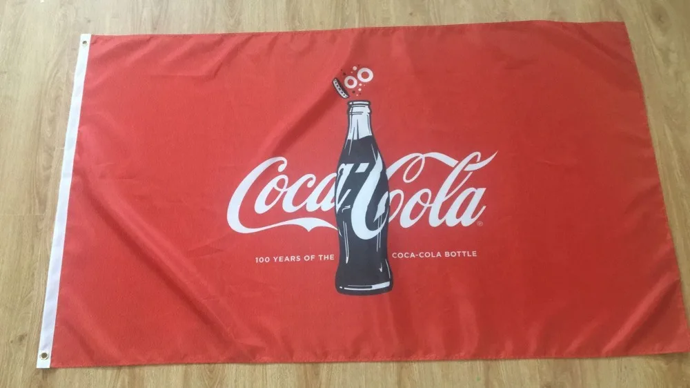 The flag of Cola Coca and Coke Fan custom 100D polyester 2metal ...