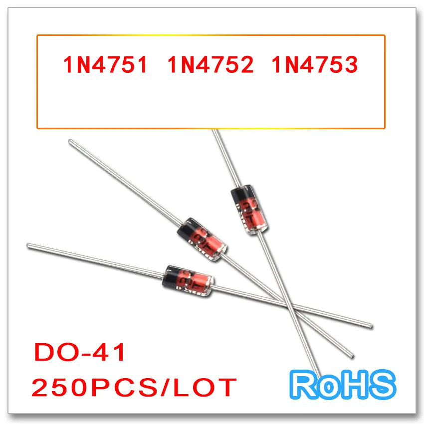 Zener 250PCS DO 41 1N4751 1N4752 1N4753 DO41 1W 30V 33V 36V 1N4751A ...