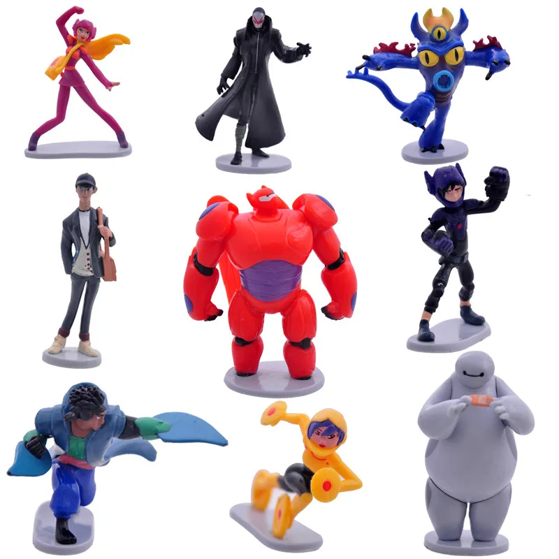 8pcs/lot big hero 6 Baymax big hero 6 in Action Figure PVC figures Fred ...
