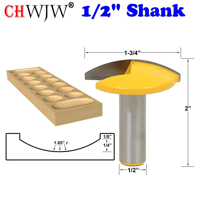 1pc 1/2" Shank Small Bowl Router Bit - 1.65" Radius - 1-3/4" Wide For ...