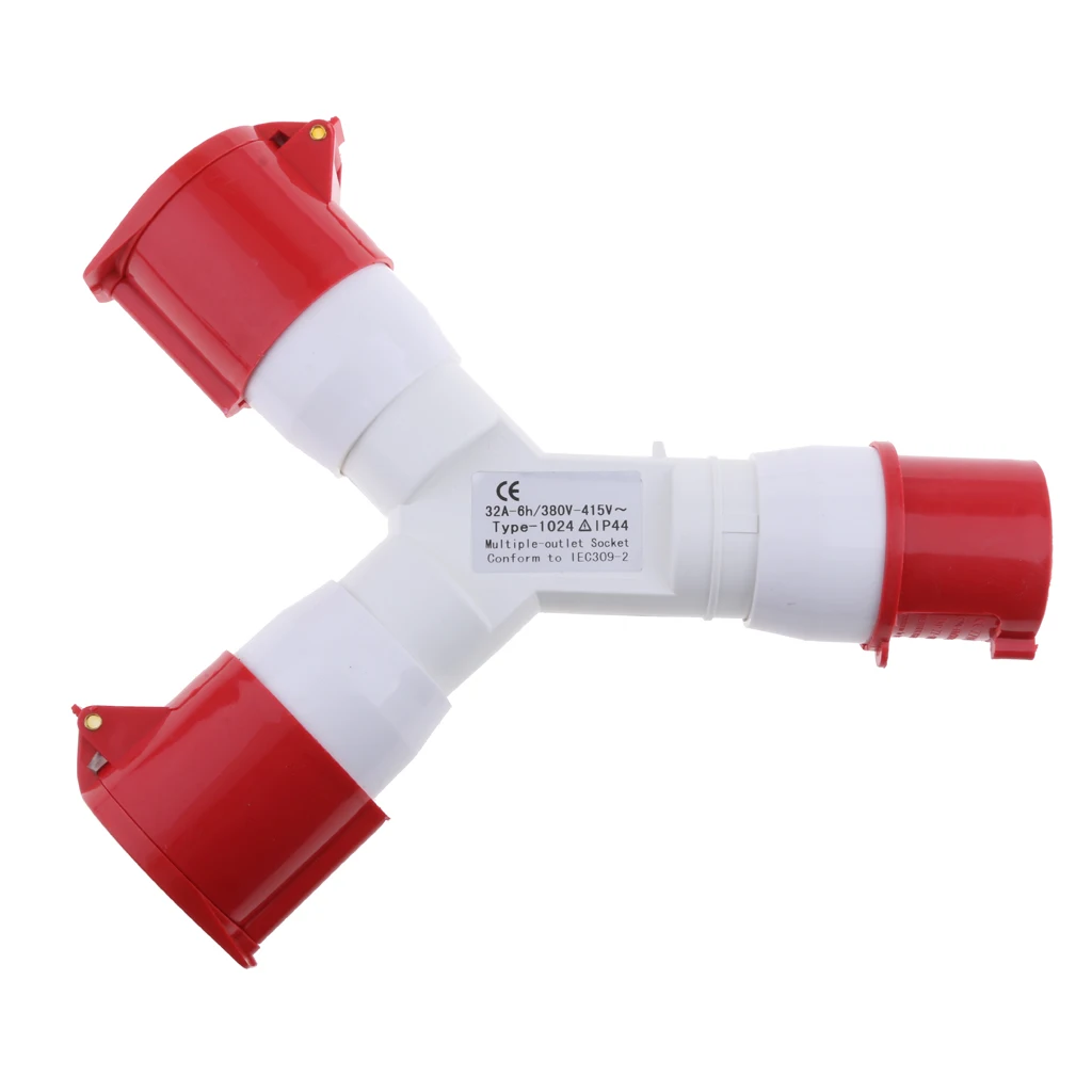 380V 415V 32A 4 Pin Industrial Plug Socket Waterproof Connector 3P+E ...