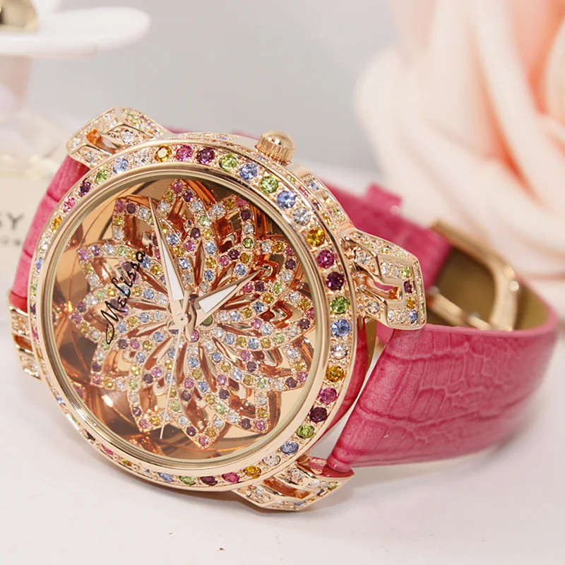 Luxury Melissa Lady Women's Watch Full Rhinestone Crystal Fashion Hours ...